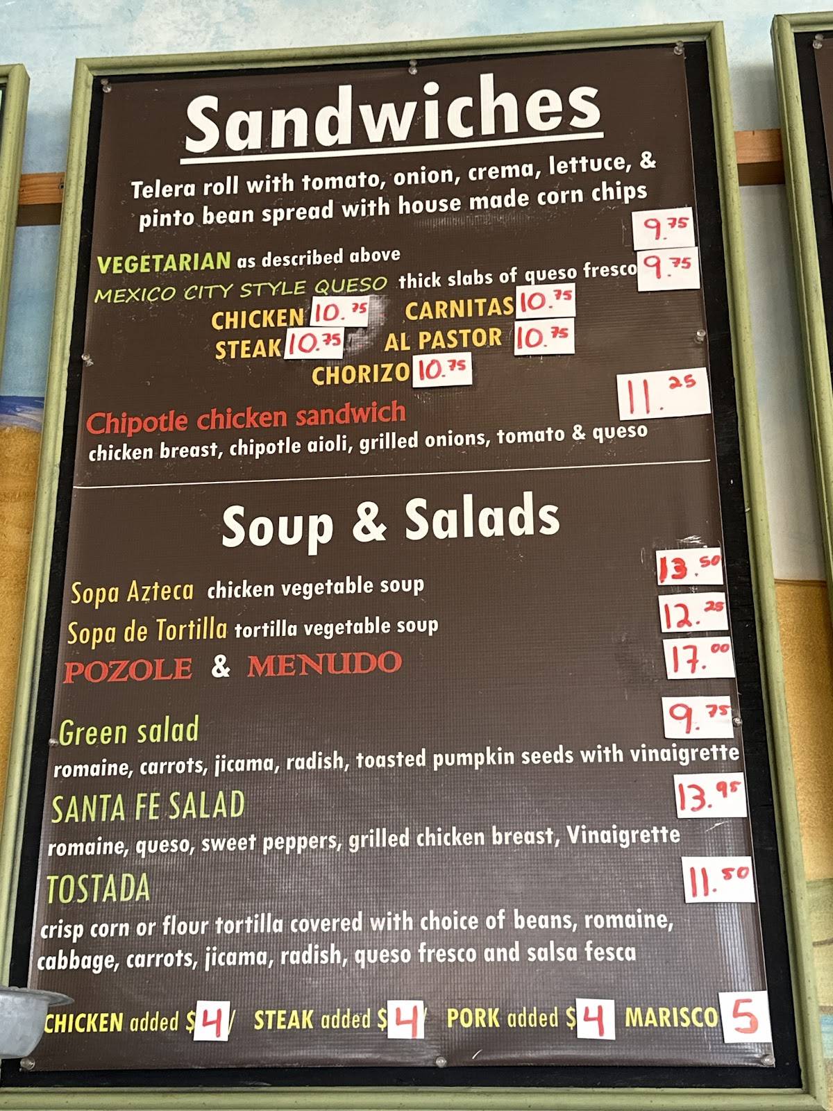 Menu at Taquería Doña María restaurant, El Sobrante