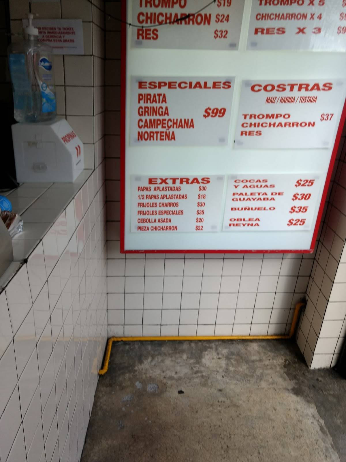 Carta del restaurante Taquería Orinoco ( Centrito Valle ), San Pedro ...