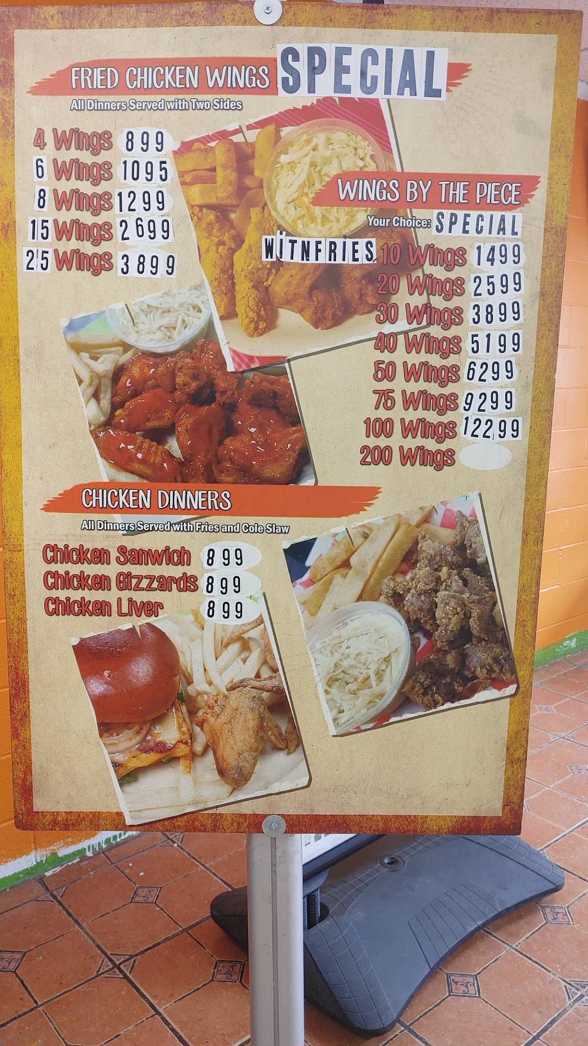 Menu at Tastee Chicken restaurant, Waldorf