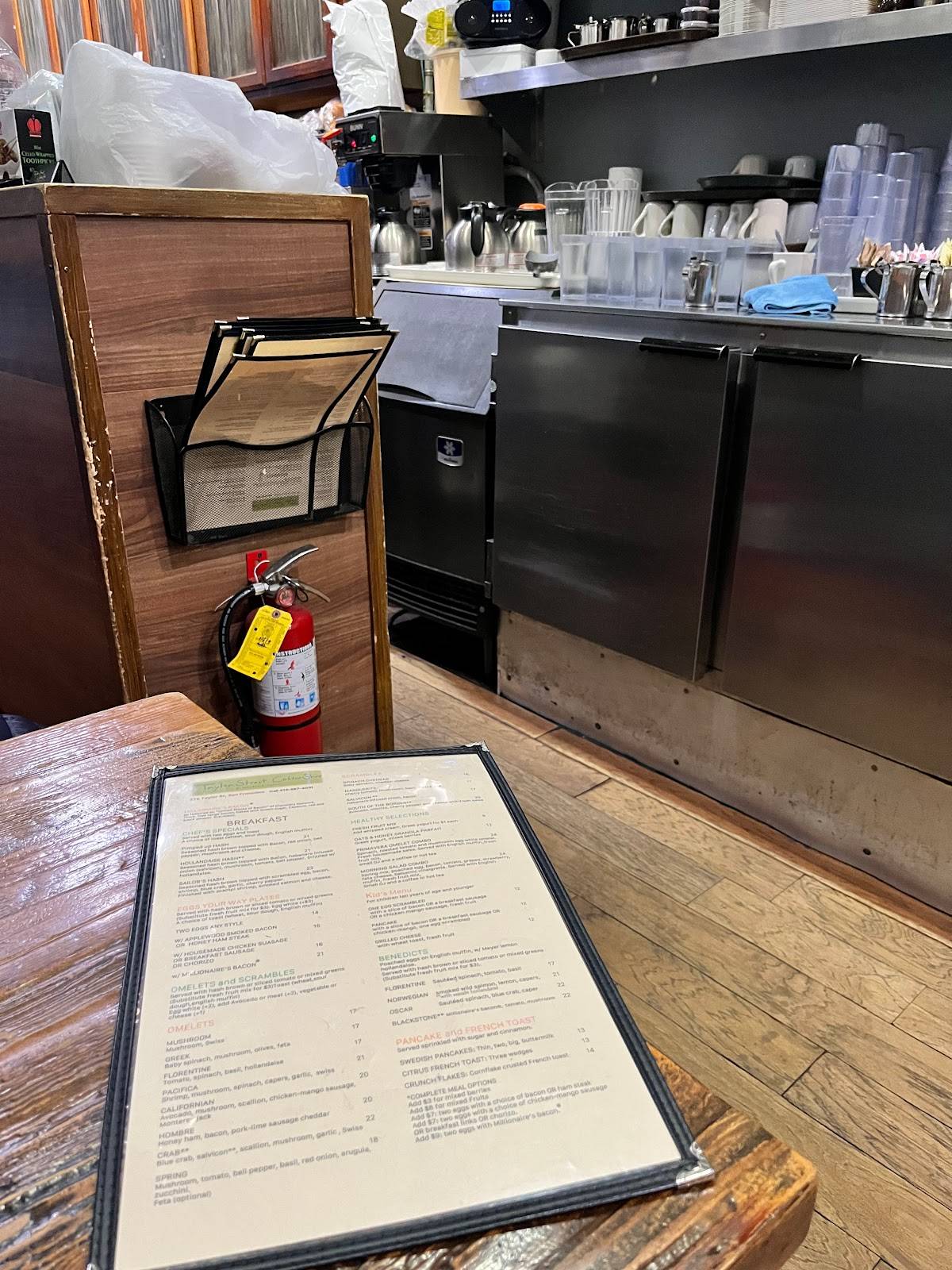 Menu at Taylor Street Coffee Shop restaurant, San Francisco