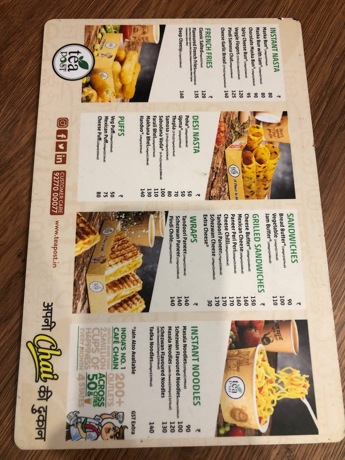 Menu at Tea Post, Surat, Shop No 14/15