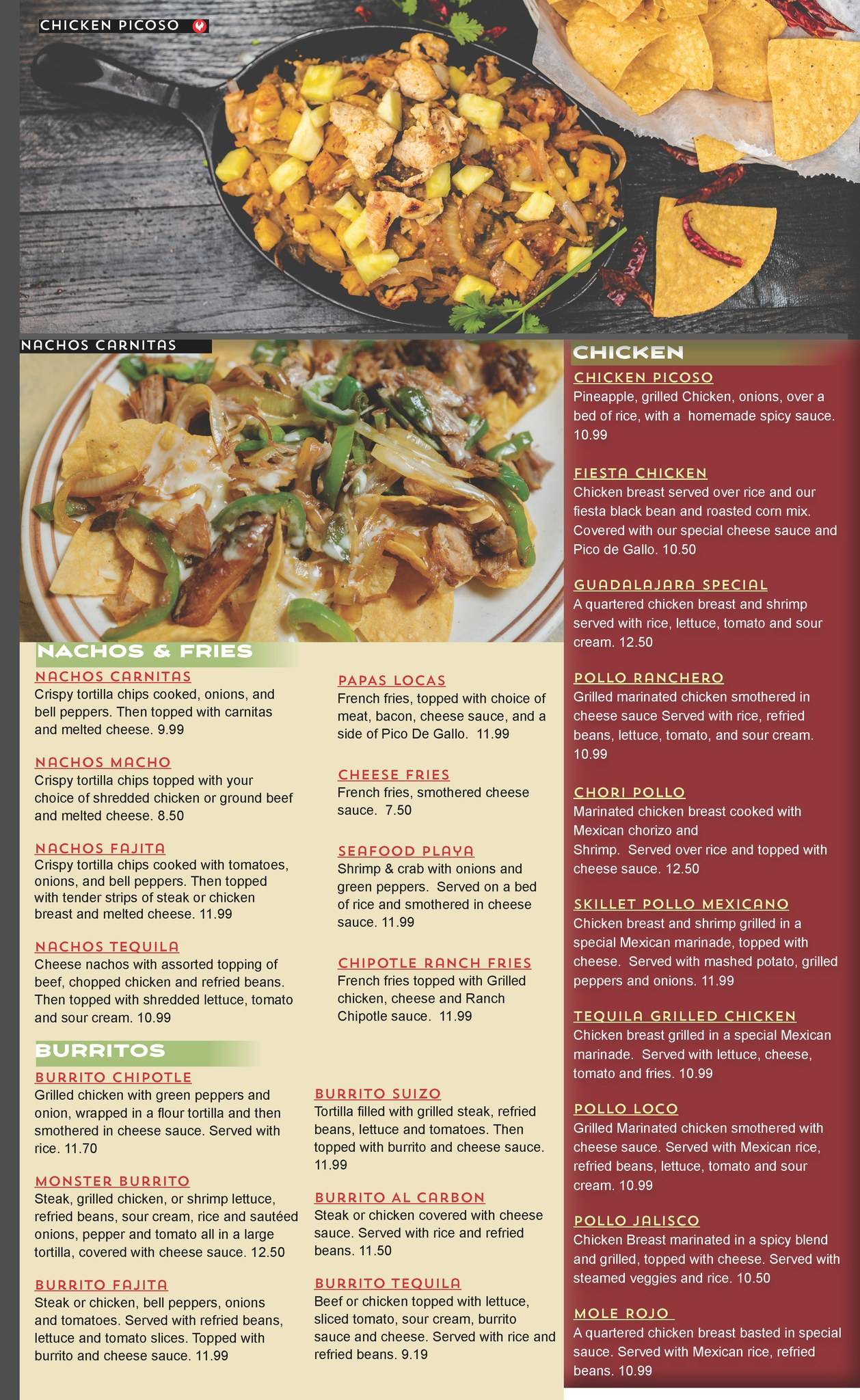 Menu at Tequila Mexican Restaurant - West side, Centralia, W Broadway