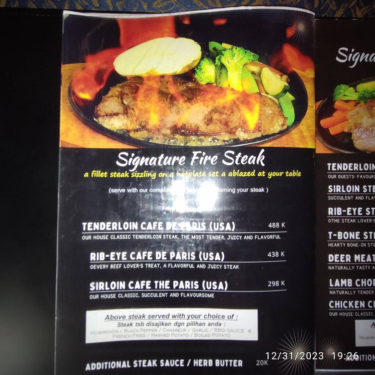 Menu at Teras Cafe, Batam