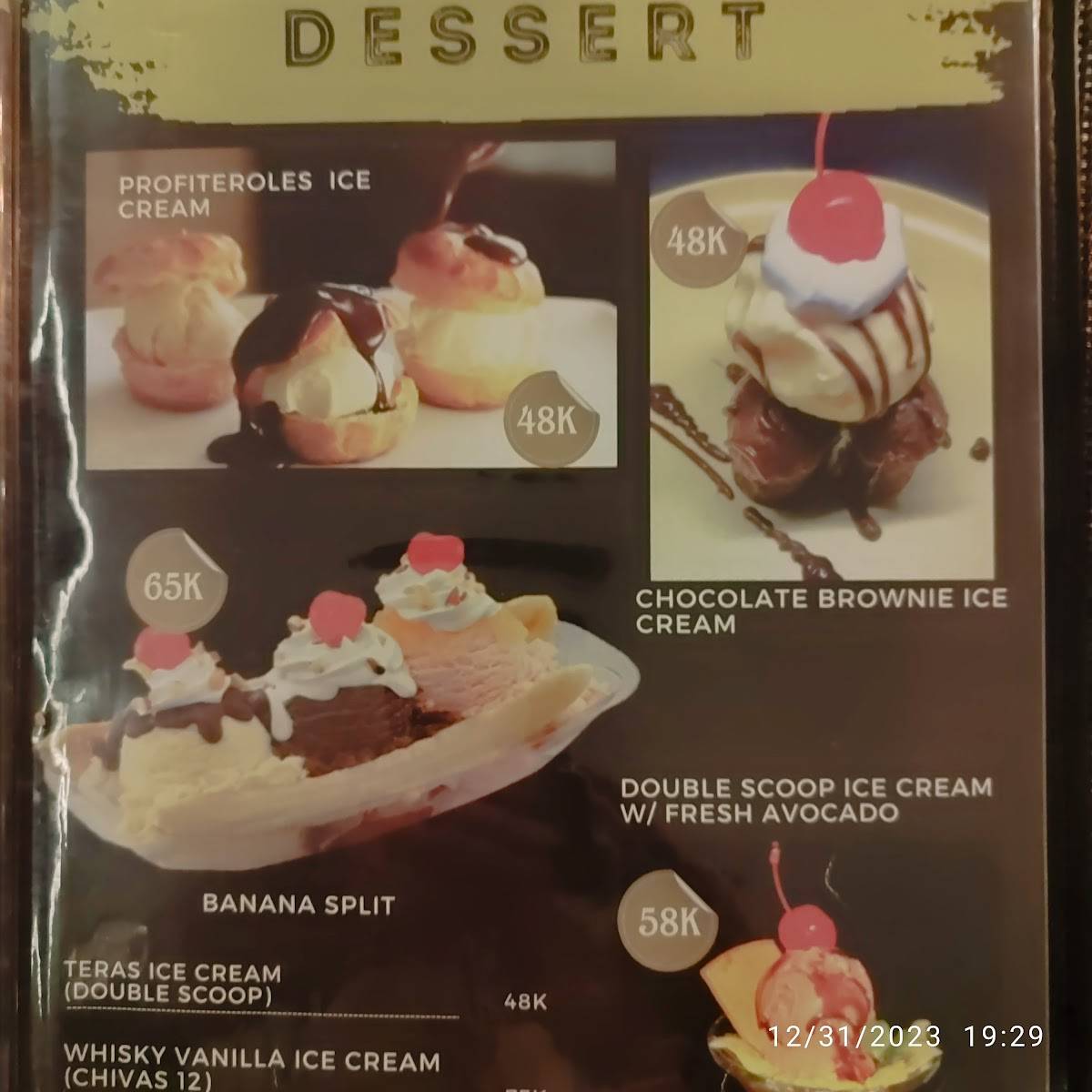 Menu at Teras Cafe, Batam