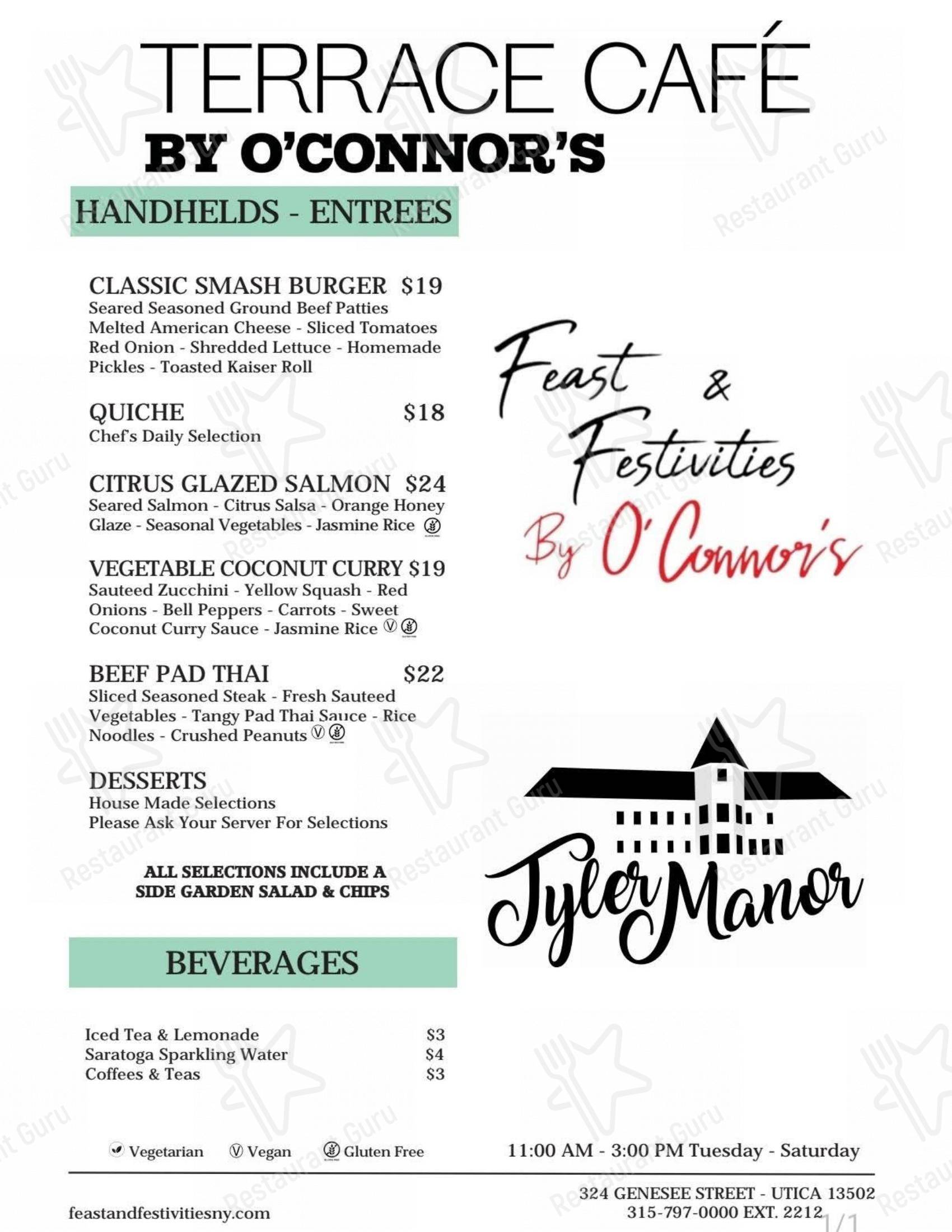 Menu at Terrace Cafe, Utica