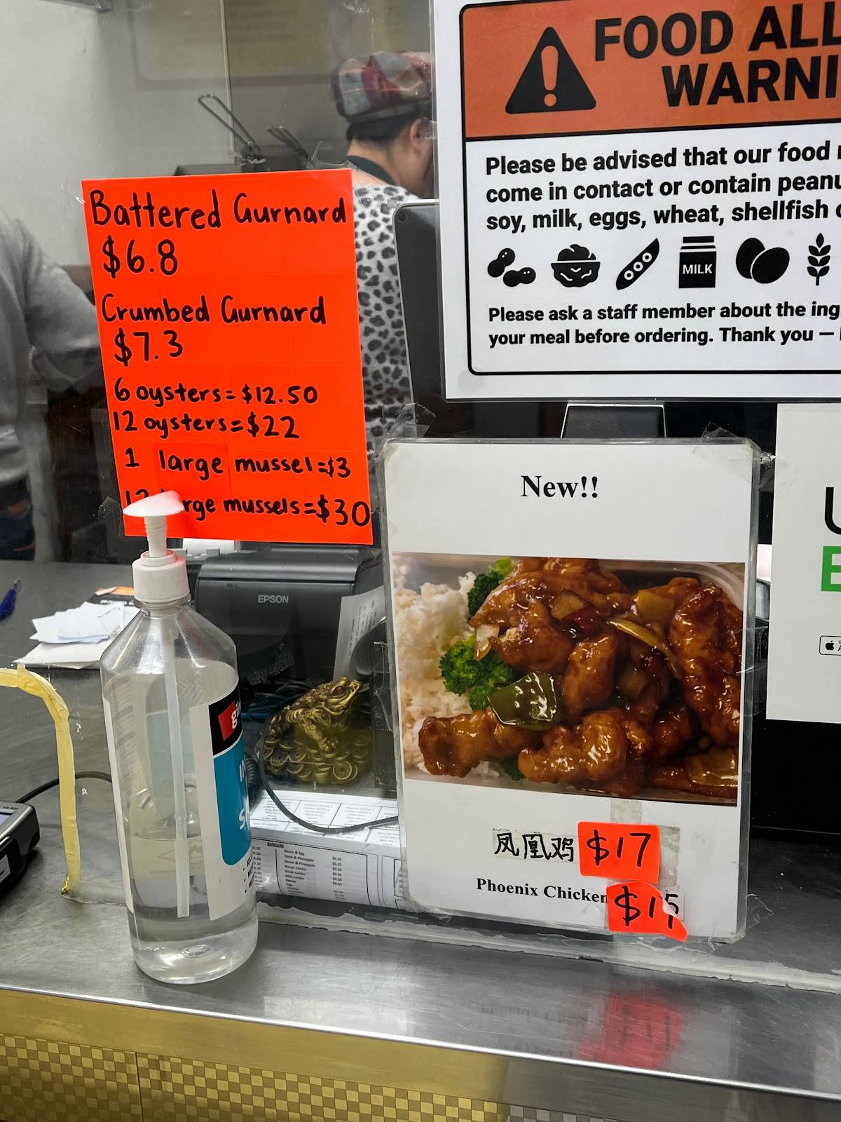 Menu at Terrace End Takeaways fast food, Palmerston North