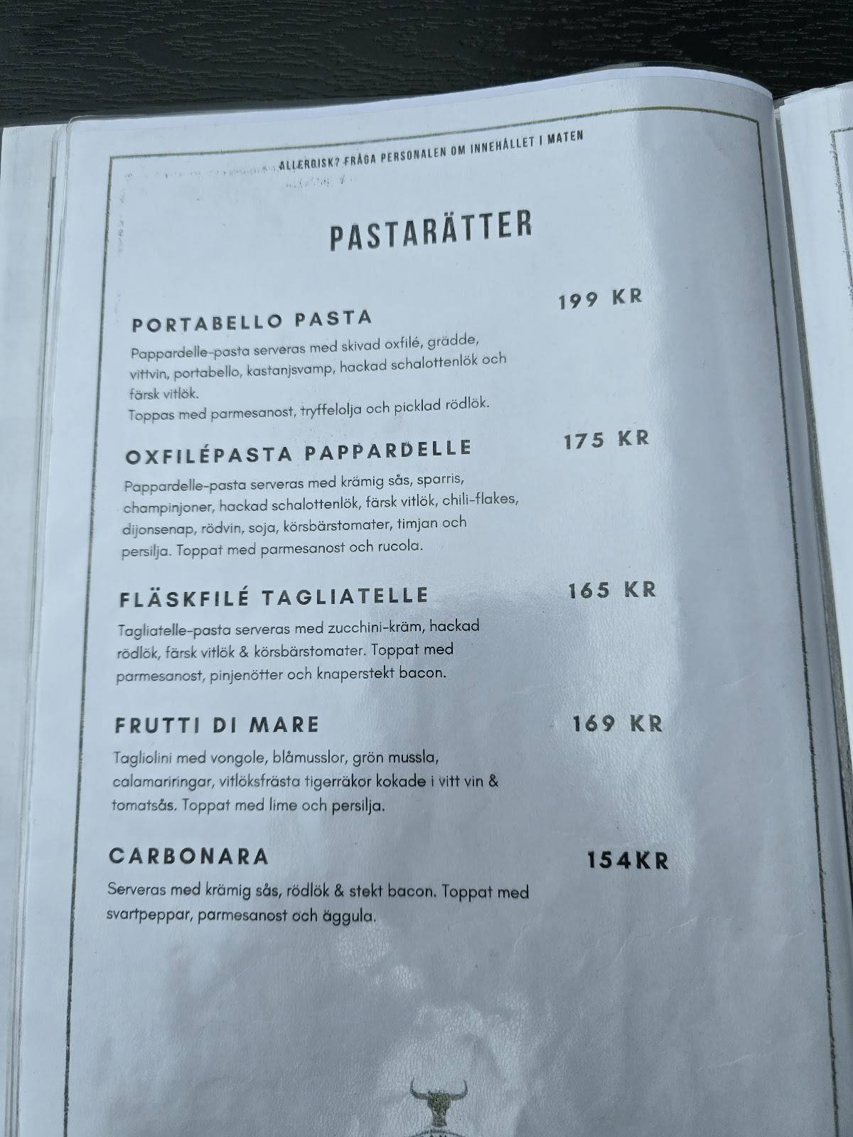 Menu at Terrassen Restaurang & Bar, Olofström