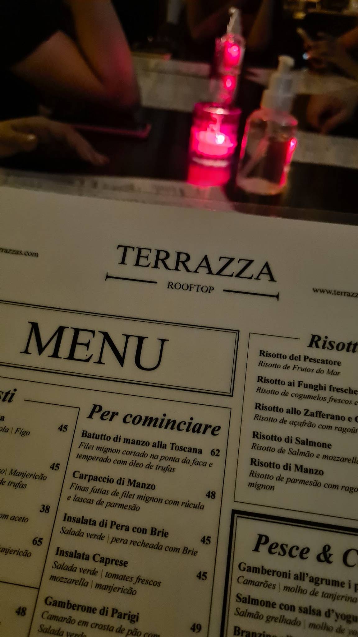 Menu em Terrazza Rooftop Jardins restaurante, São Paulo