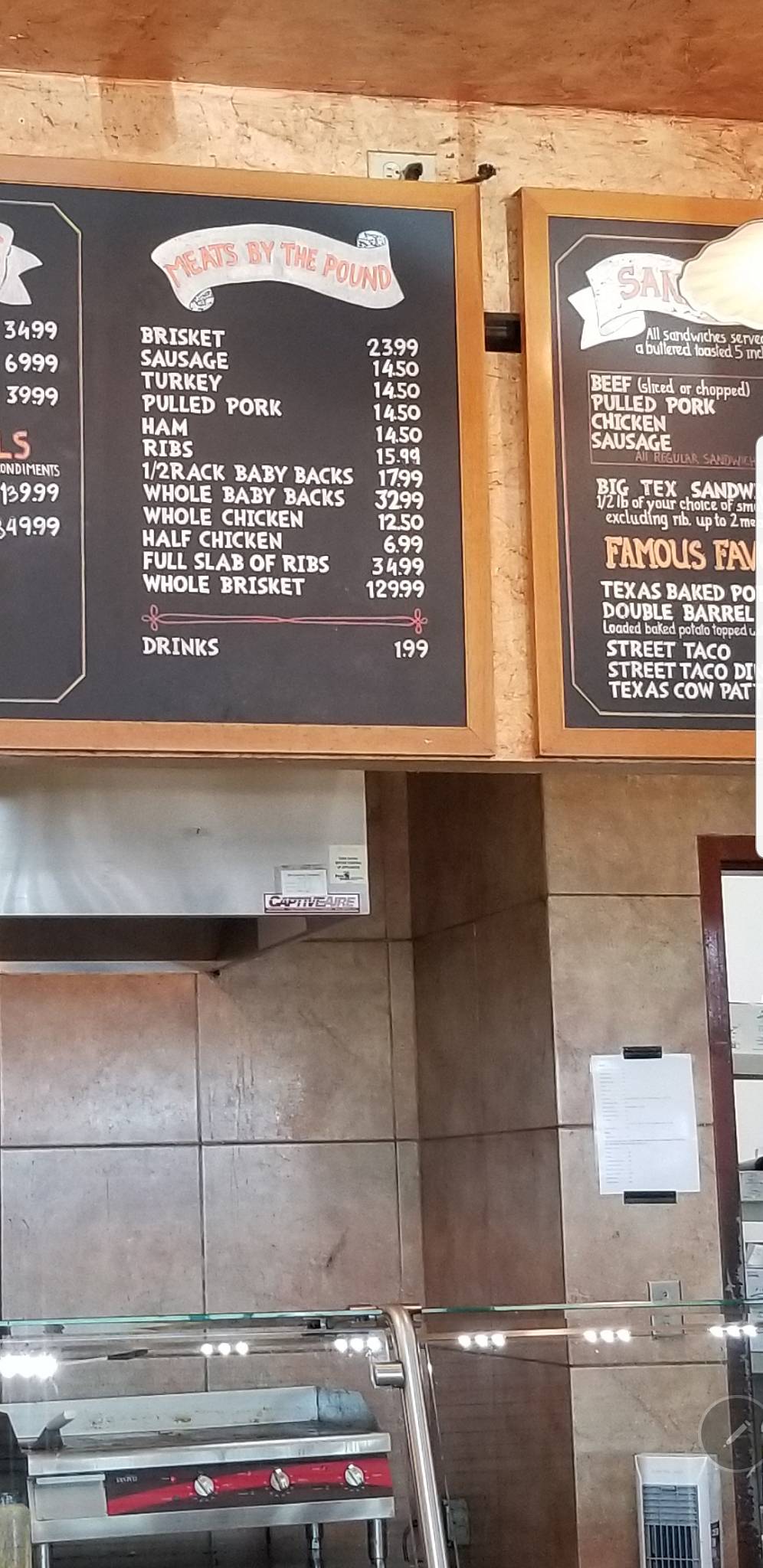 Menu at Texas Best Smokehouse restaurant, Tyler