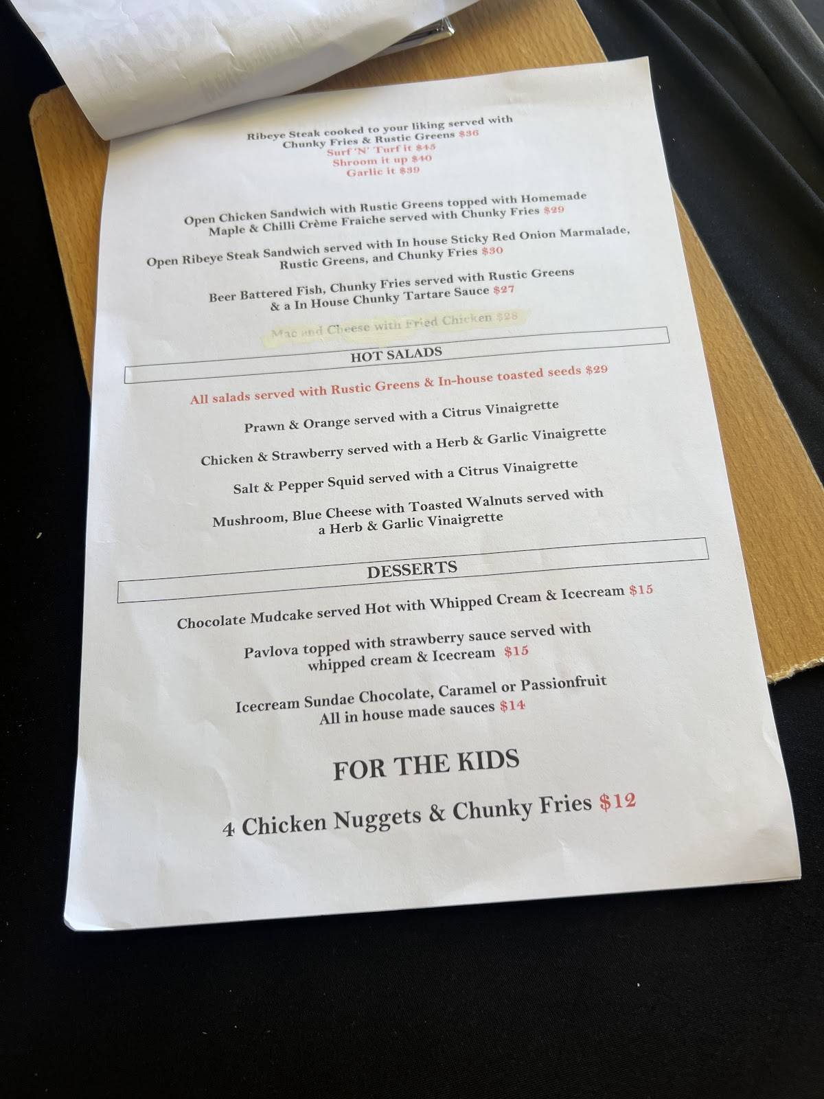 Menu at Texas Tea Bar & Grill, Picton