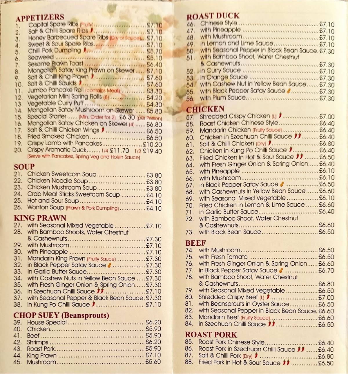 Menu at Teynham Chinese fast food, Sittingbourne, 107 London Rd