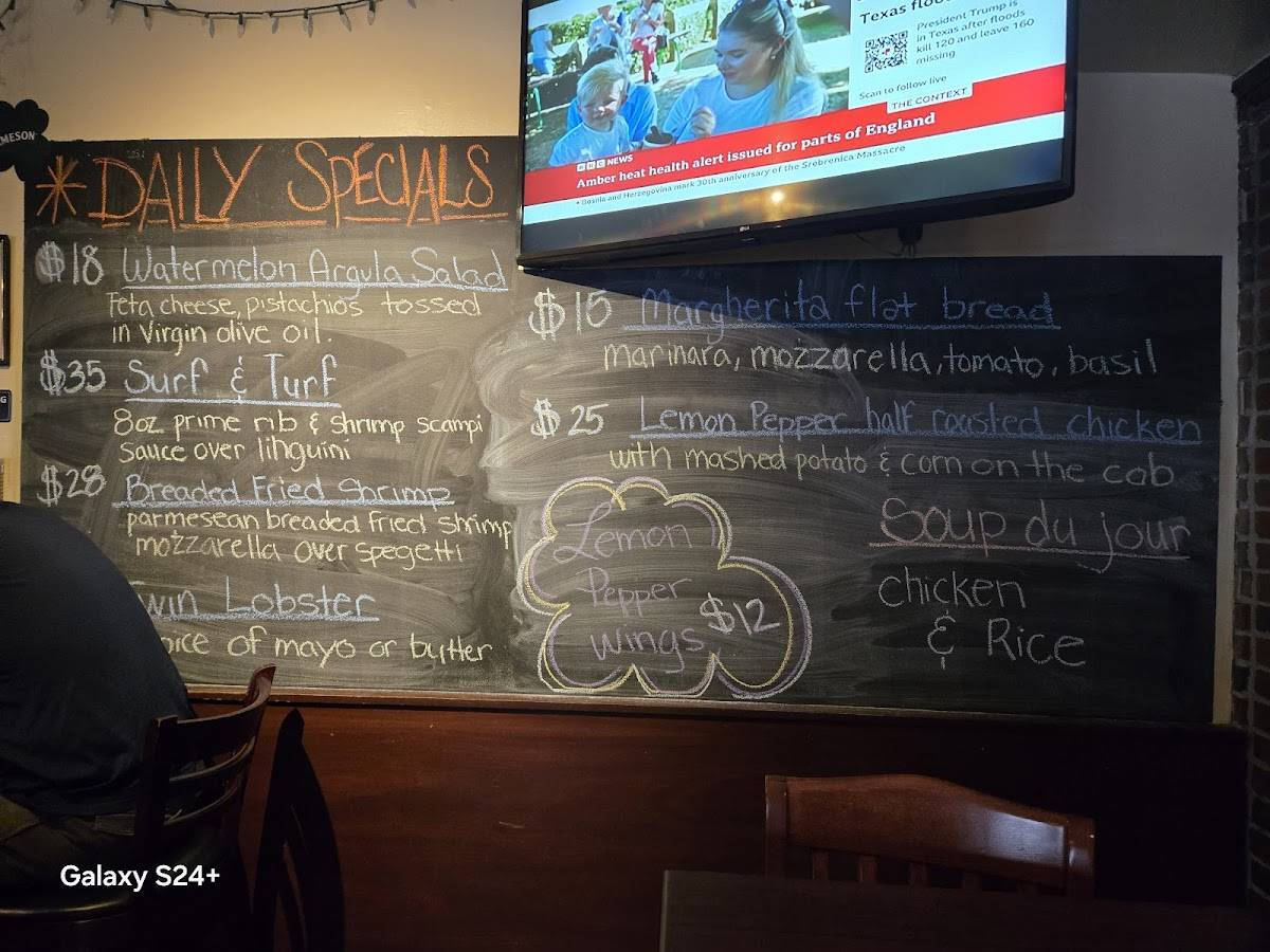 Menu at The Adams Pub, Quincy