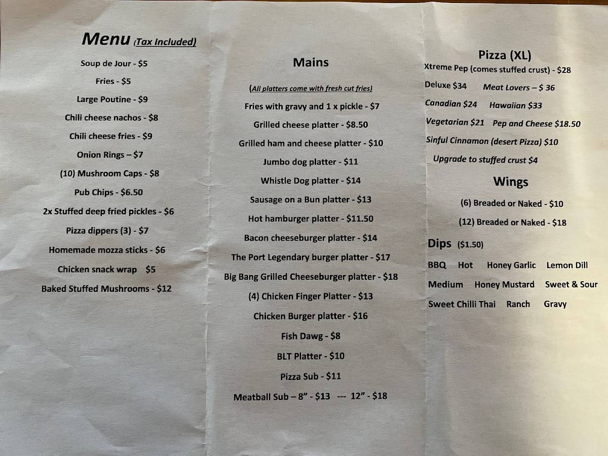 Menu at The Airport Hotel pub & bar, Timmins