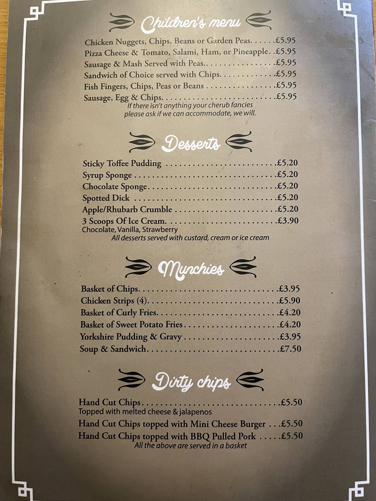 Menu at The Angel pub & bar, Easingwold, Market Place