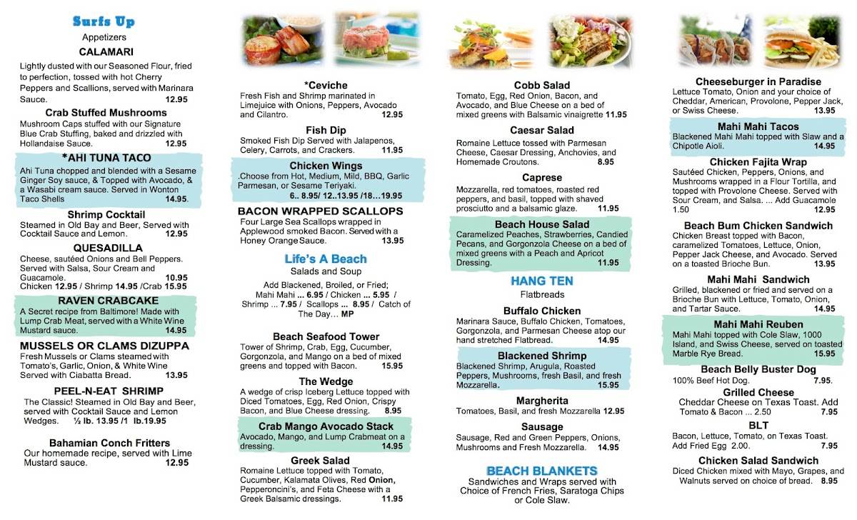 Menu at The Beach House Island Bistro and Tiki Bar, Jupiter