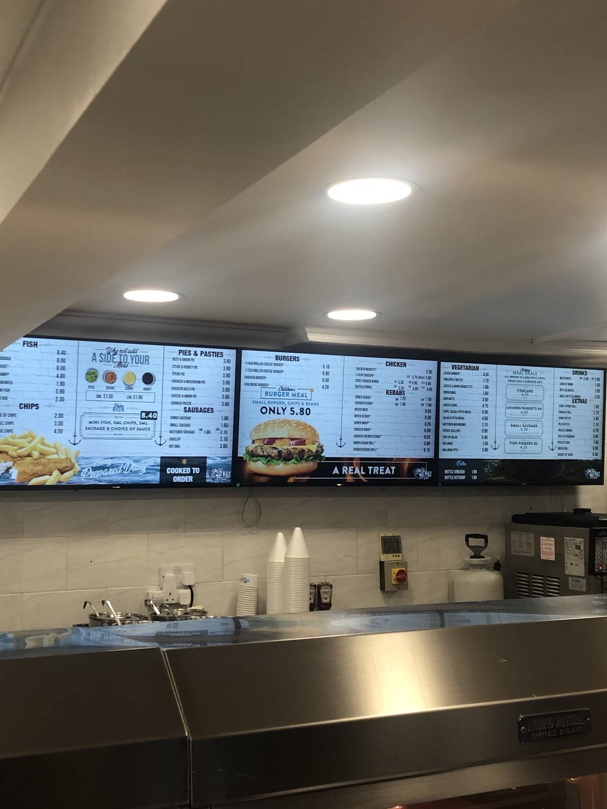 Menu at The Big fryer fast food, Long Buckby