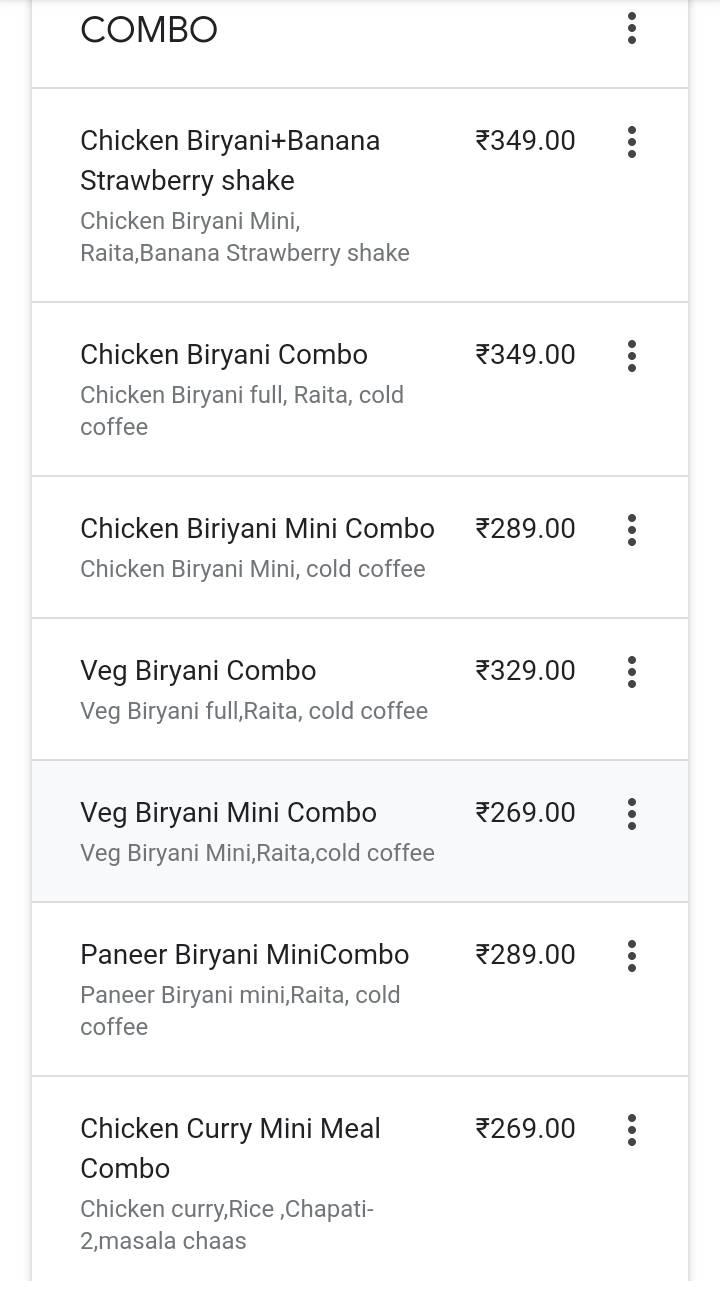 Menu at The Biryani Plus, Mumbai