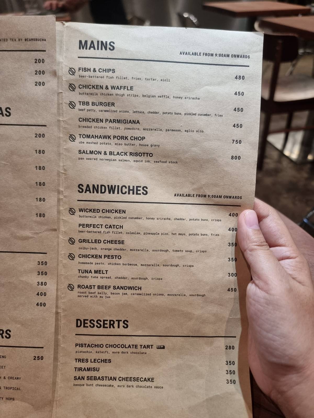 Menu at The Black Bean - Legazpi Village cafe, Makati