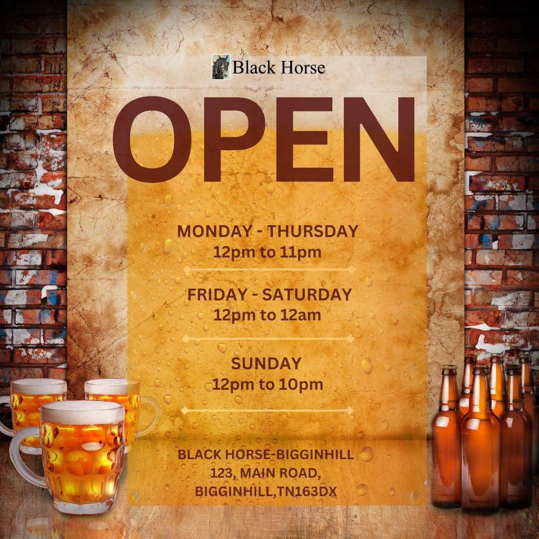 Menu at The Black Horse pub & bar, Biggin Hill, 123 Main Rd