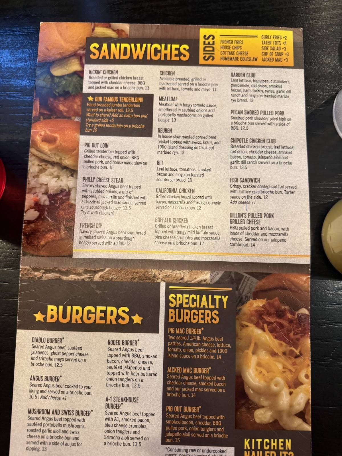 Menu at The Blind Pig - Monticello pub & bar, Monticello