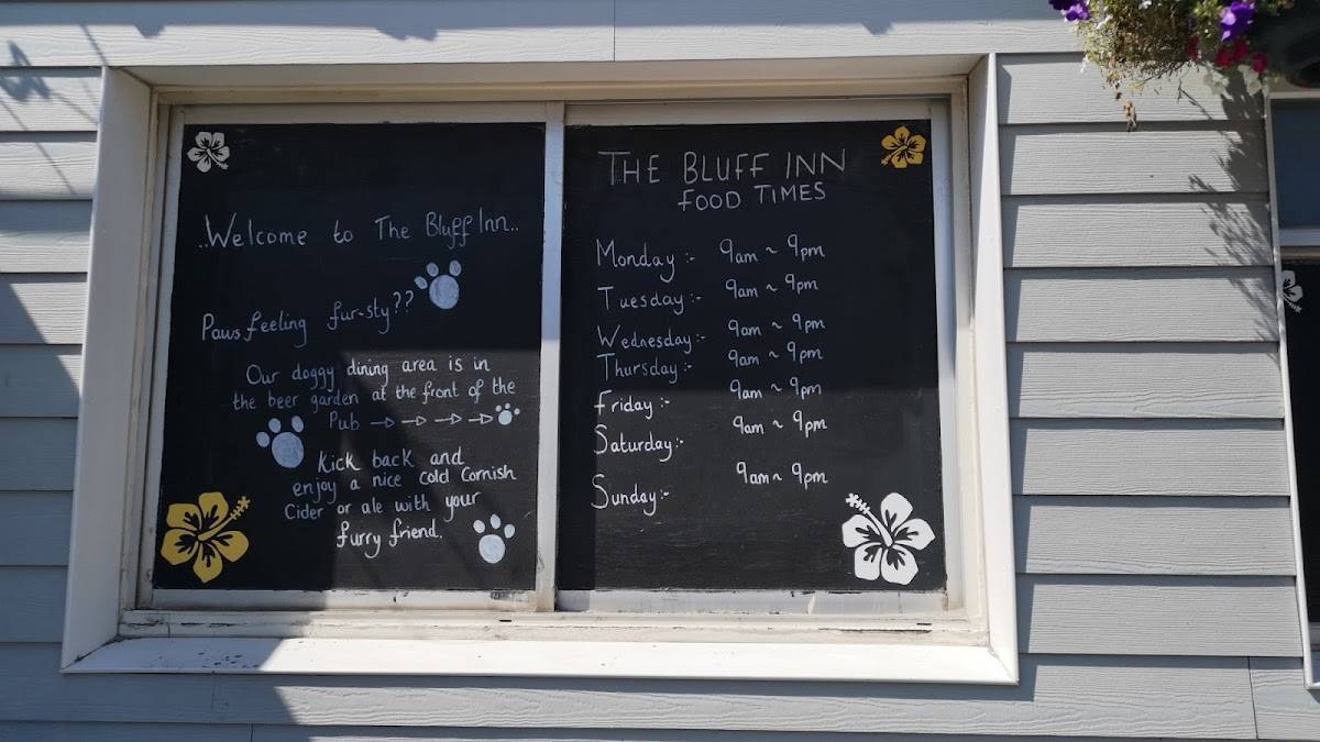 Menu at The Bluff Inn pub & bar, Hayle