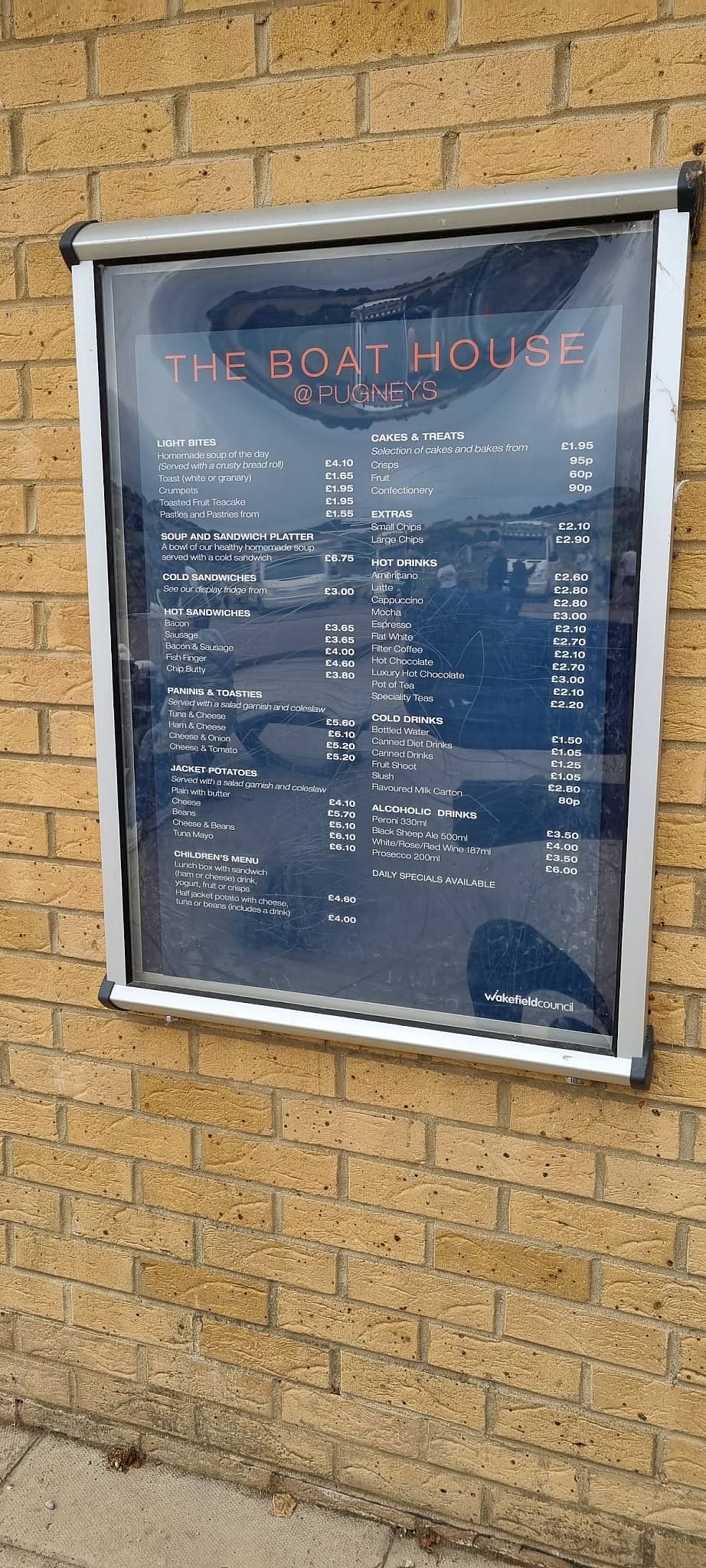 Menu at The Boat House @Pugneys, Wakefield