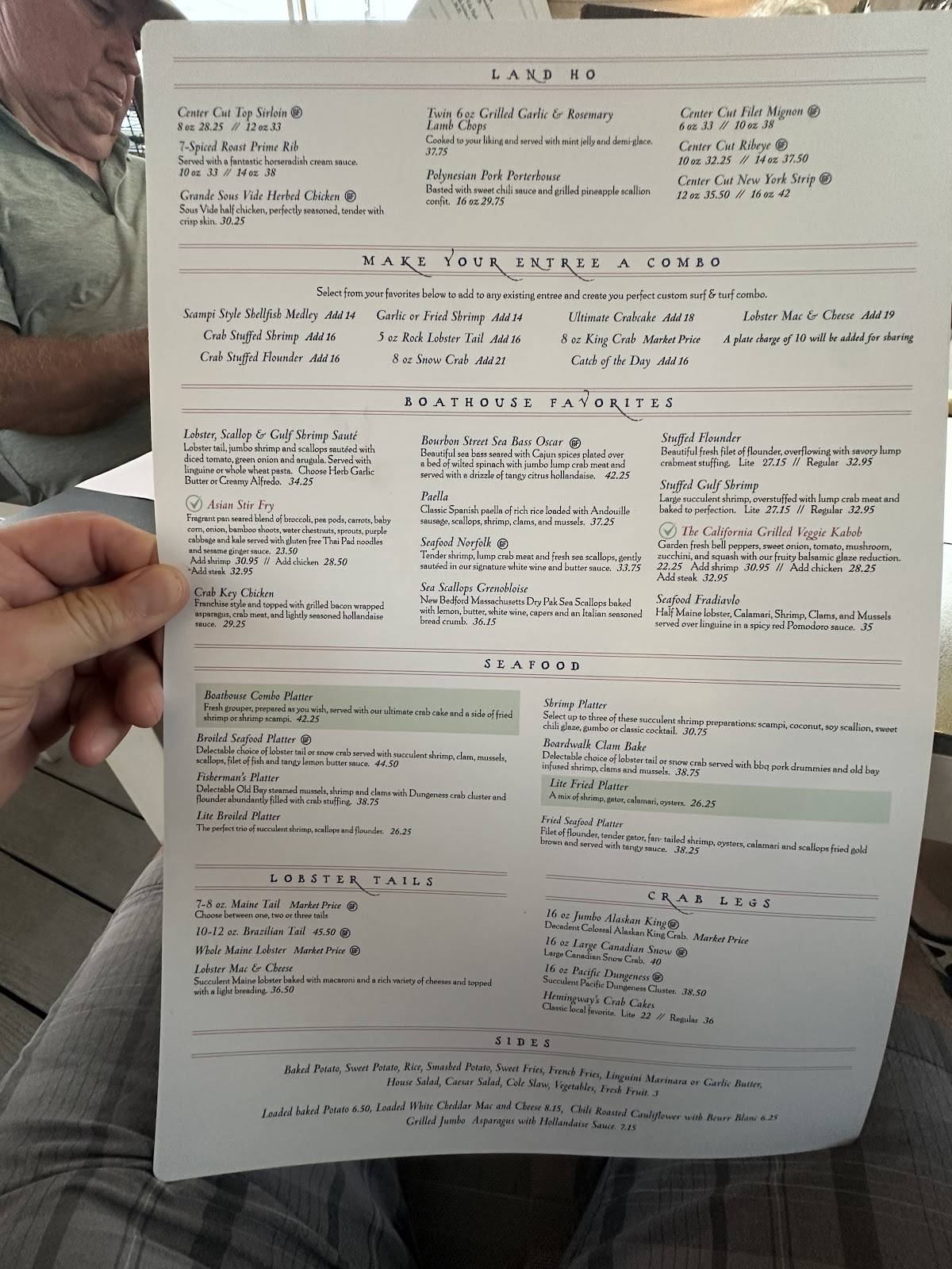 Menu at The Boathouse on Naples Bay restaurant, Naples
