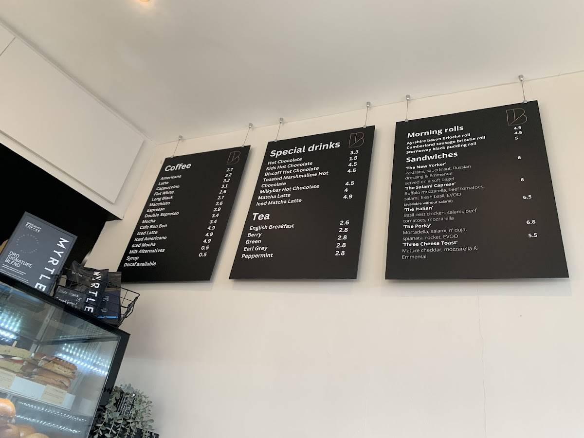 Menu at The Bonnie Barista - Balgreen, Edinburgh