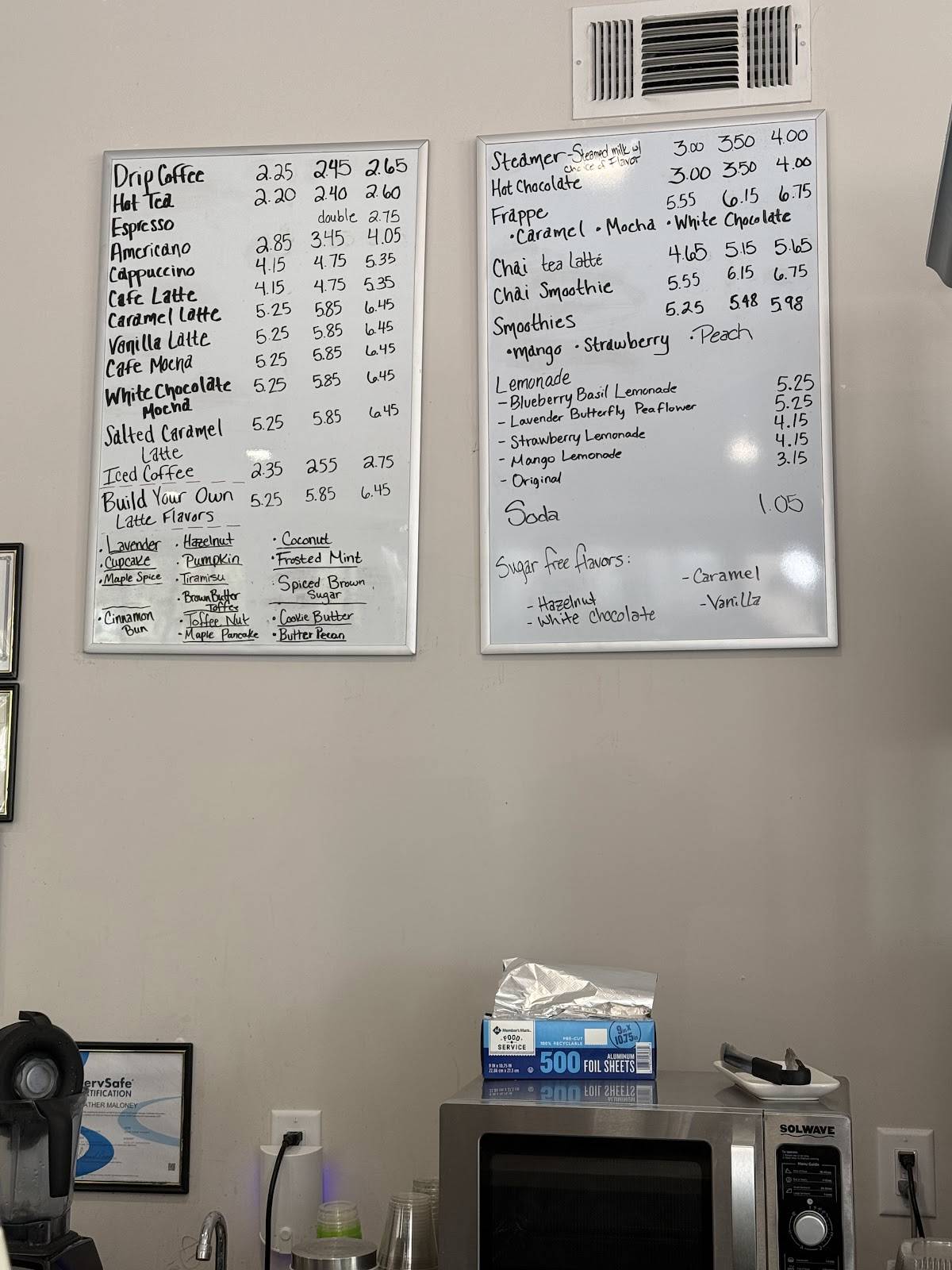 Menu at The Brick and Mortar Cafe, Columbus