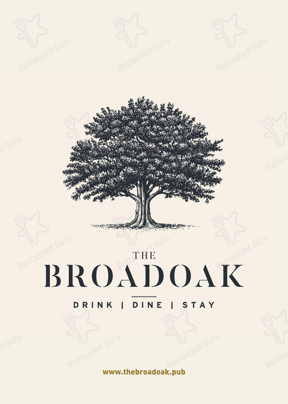 Menu at Broadoak Hotel, Ashton pub & bar, Ashton-under-Lyne