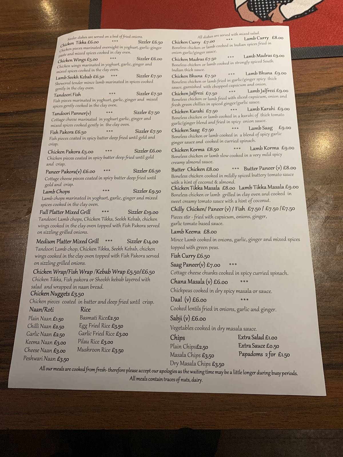 Menu at The Builders Arms pub & bar, Wolverhampton