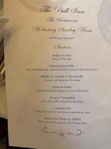Menu at The Bull Inn Bisham pub & bar, Marlow