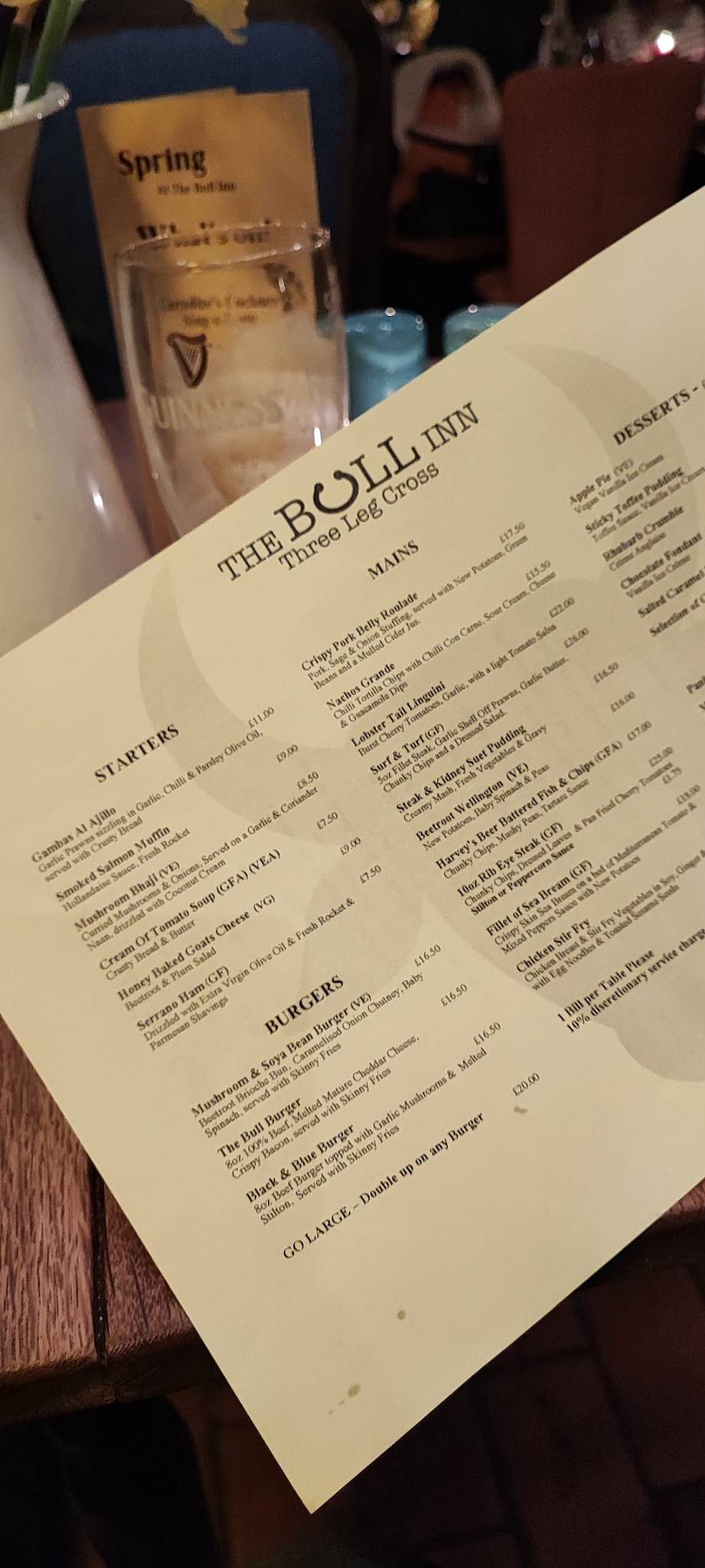 Menu at The Bull Inn Ticehurst pub & bar, Wadhurst