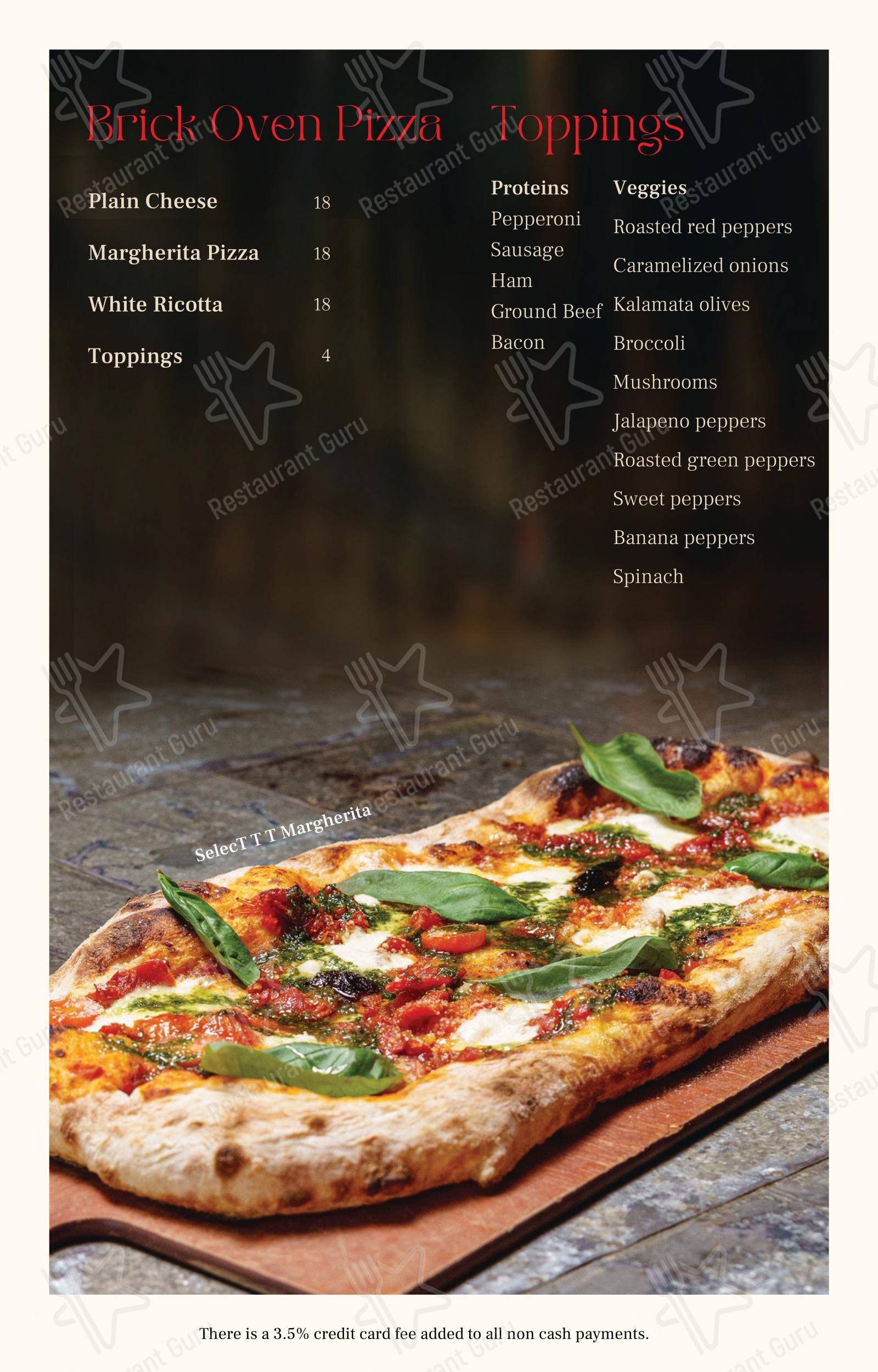 Menu at The Cage in Audubon restaurant, West Norriton