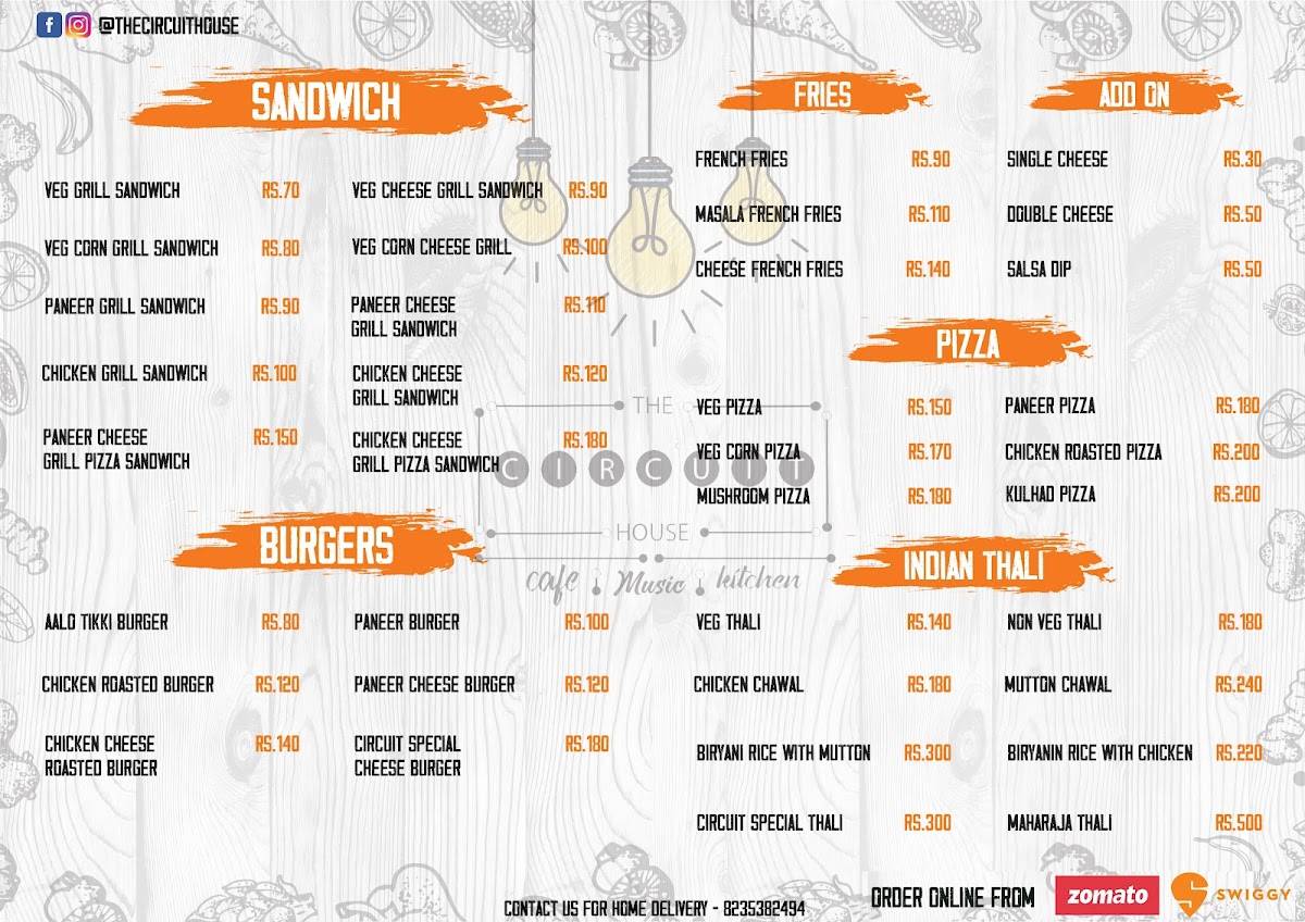 Menu at Tamasha, Bhagalpur
