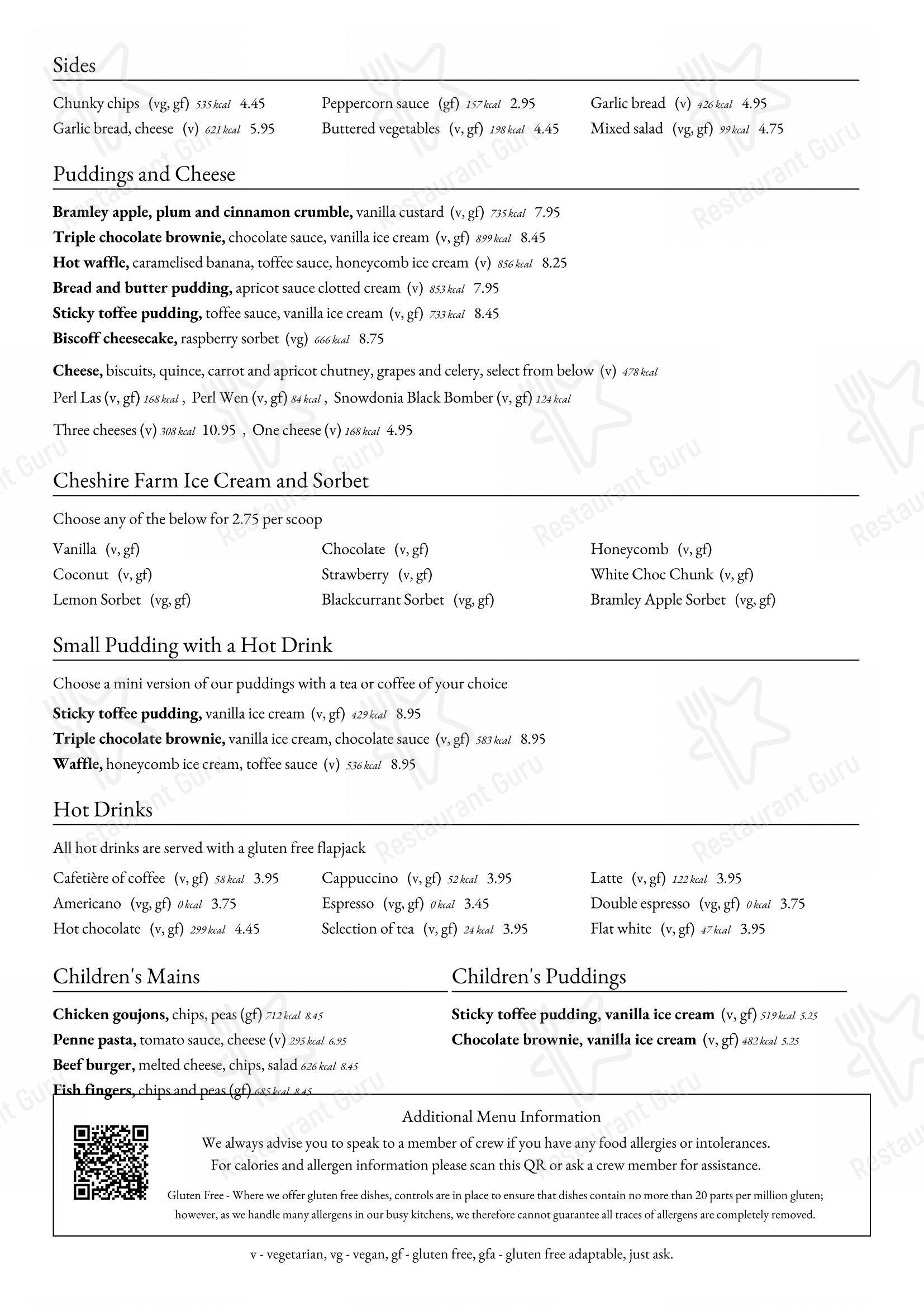 Menu at The Corn Mill pub & bar, Llangollen