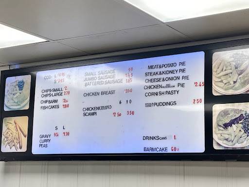 Menu at The Crispy Cod fast food, Birch Vale