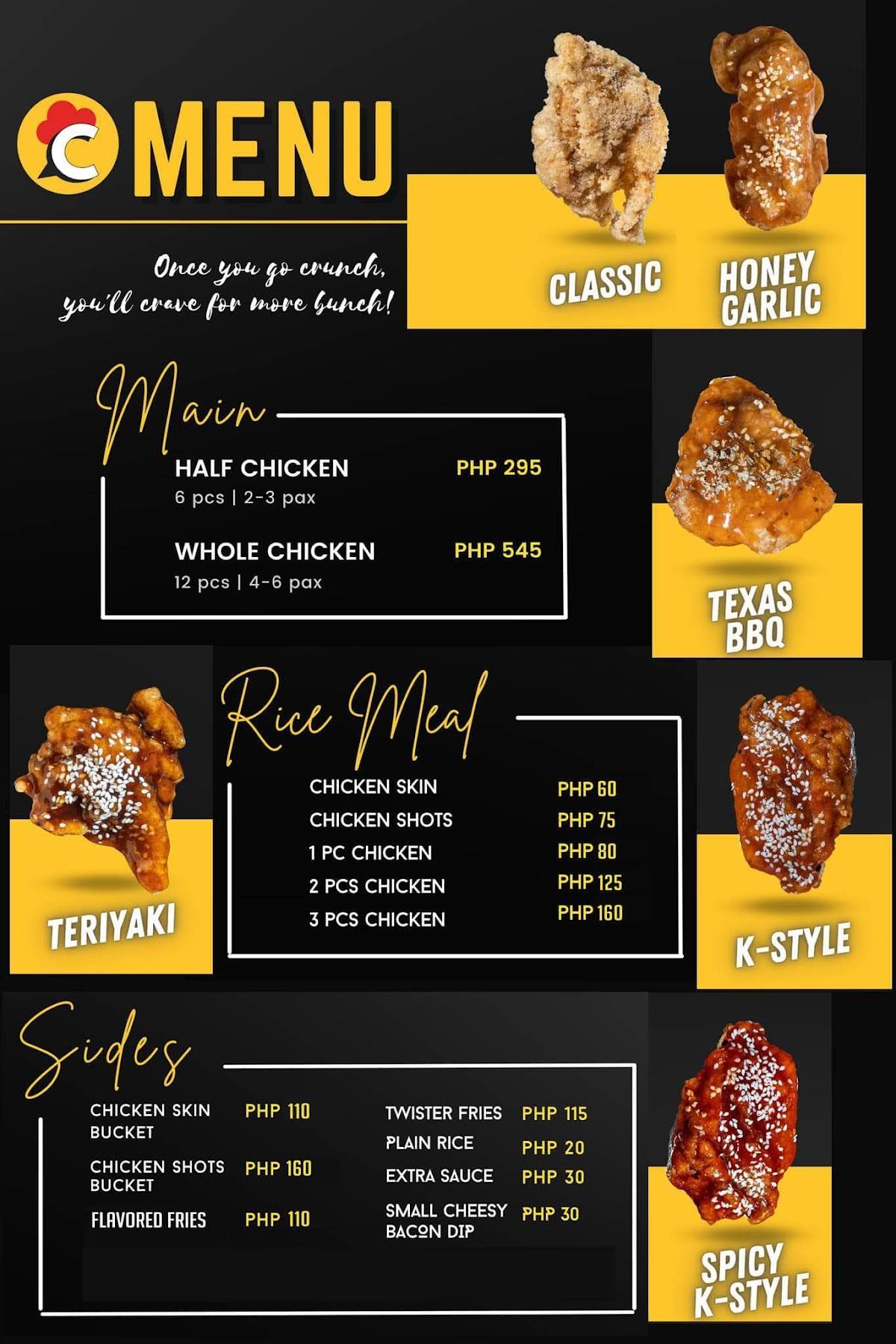 Menu at The Crunch Alabang restaurant, Las Pinas