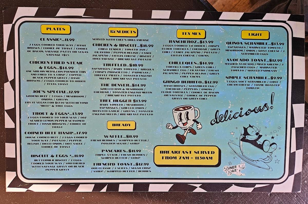 Menu at The Diner Bar Nederland, Nederland