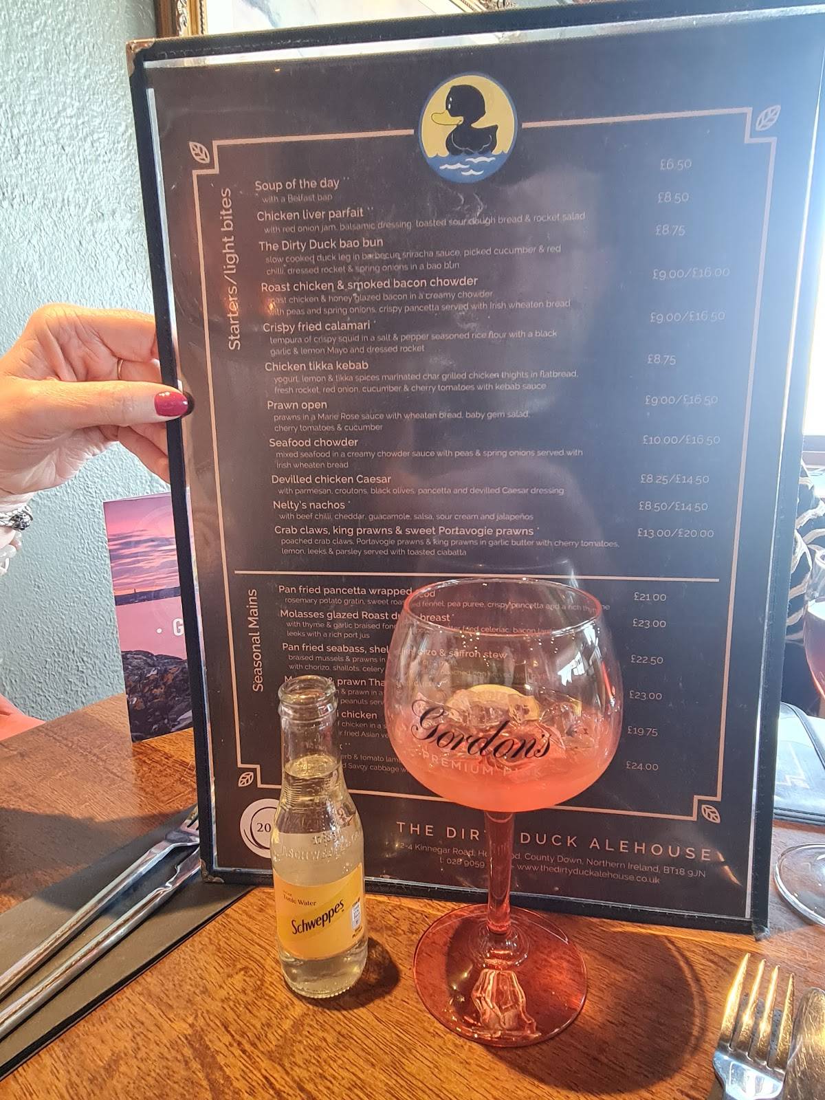 Menu at The Dirty Duck Alehouse pub & bar, Holywood