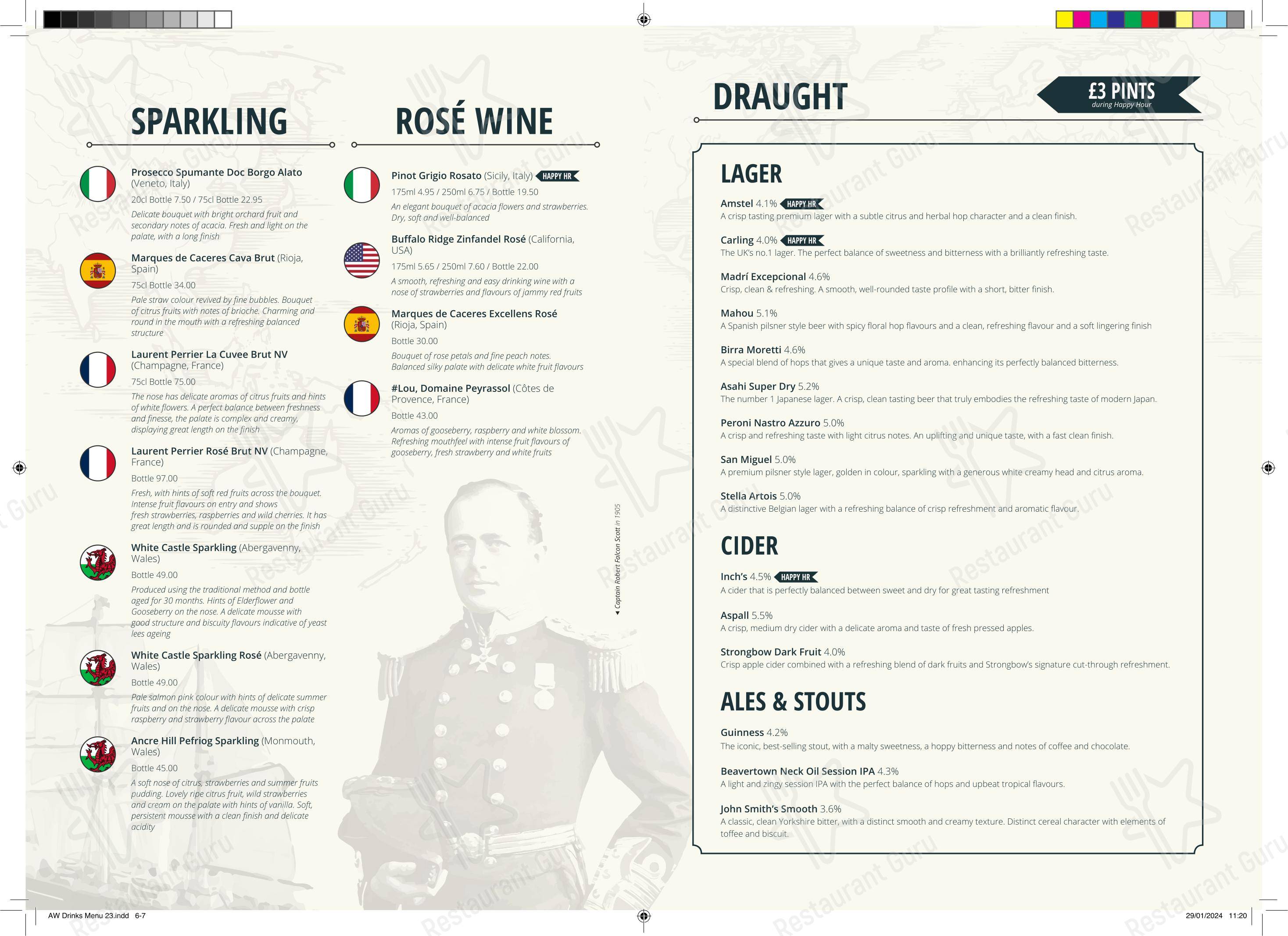 Menu at The Discovery pub & bar, Cardiff, Celyn Ave