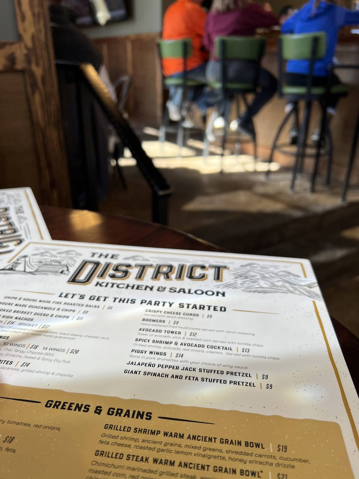 Menu at The District Kitchen & Saloon pub & bar, Cripple Creek
