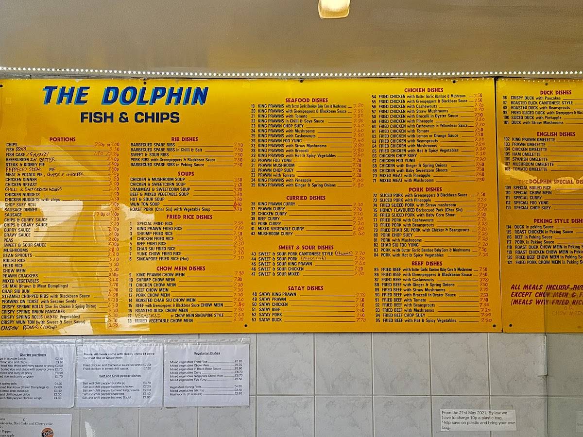 Menu at The Dolphin fish and chip shop fast food, Meols