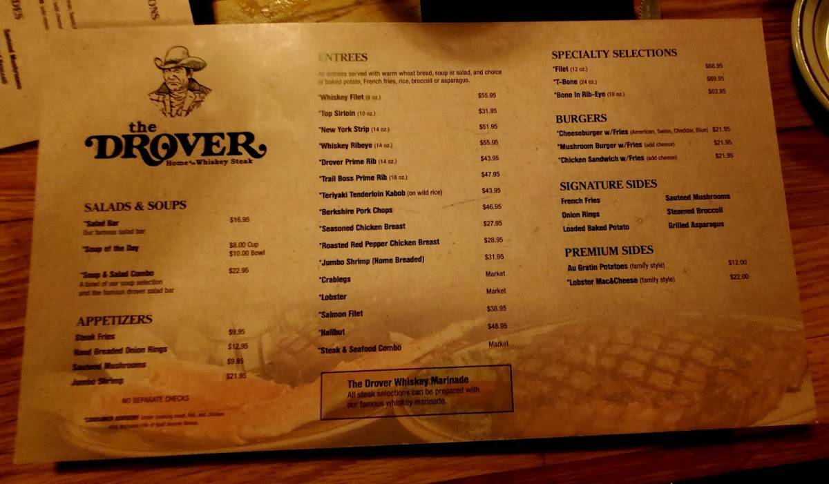 Menu at The Drover pub & bar, Omaha, S 73rd St