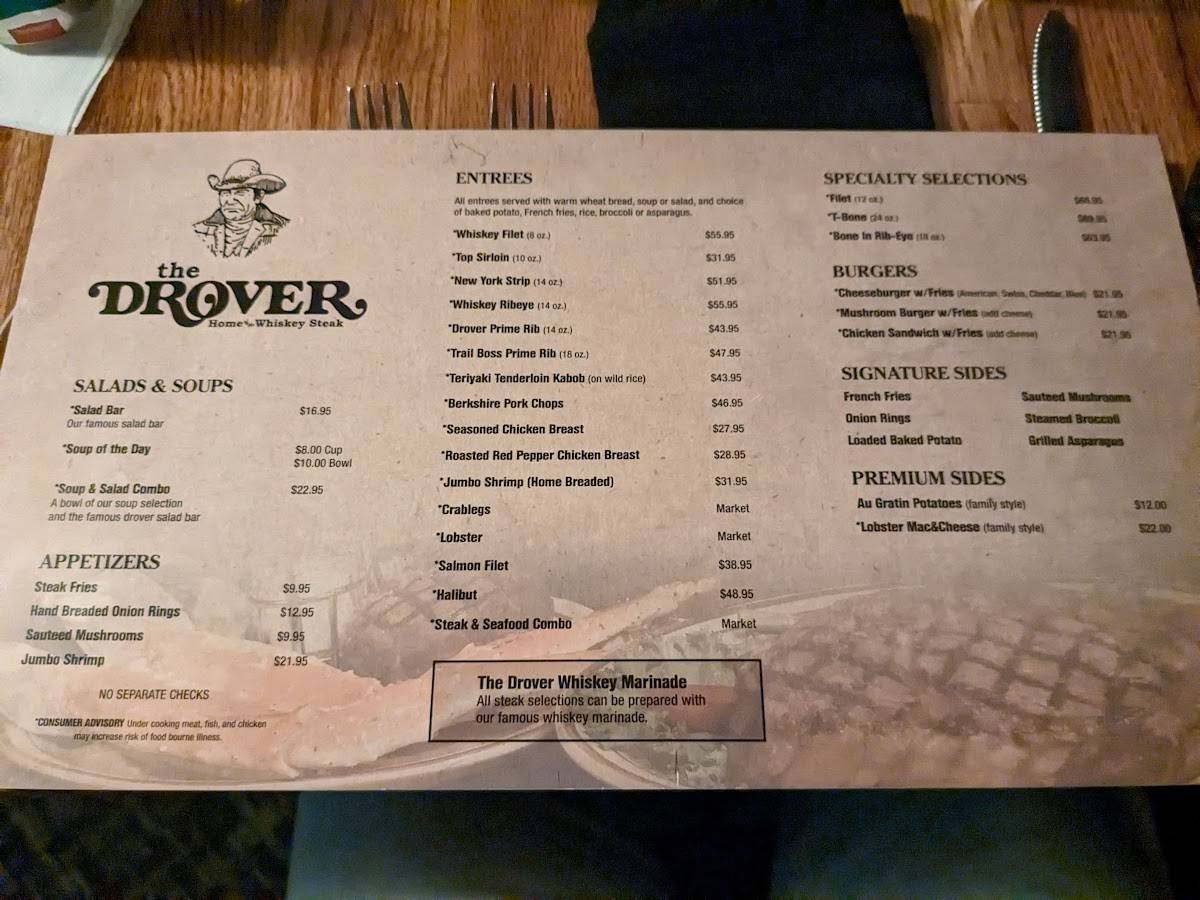 Menu at The Drover pub & bar, Omaha, S 73rd St