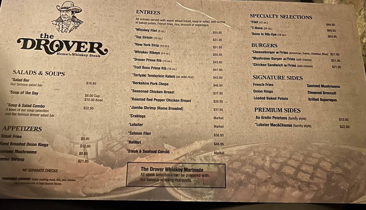 Menu at The Drover pub & bar, Omaha, S 73rd St