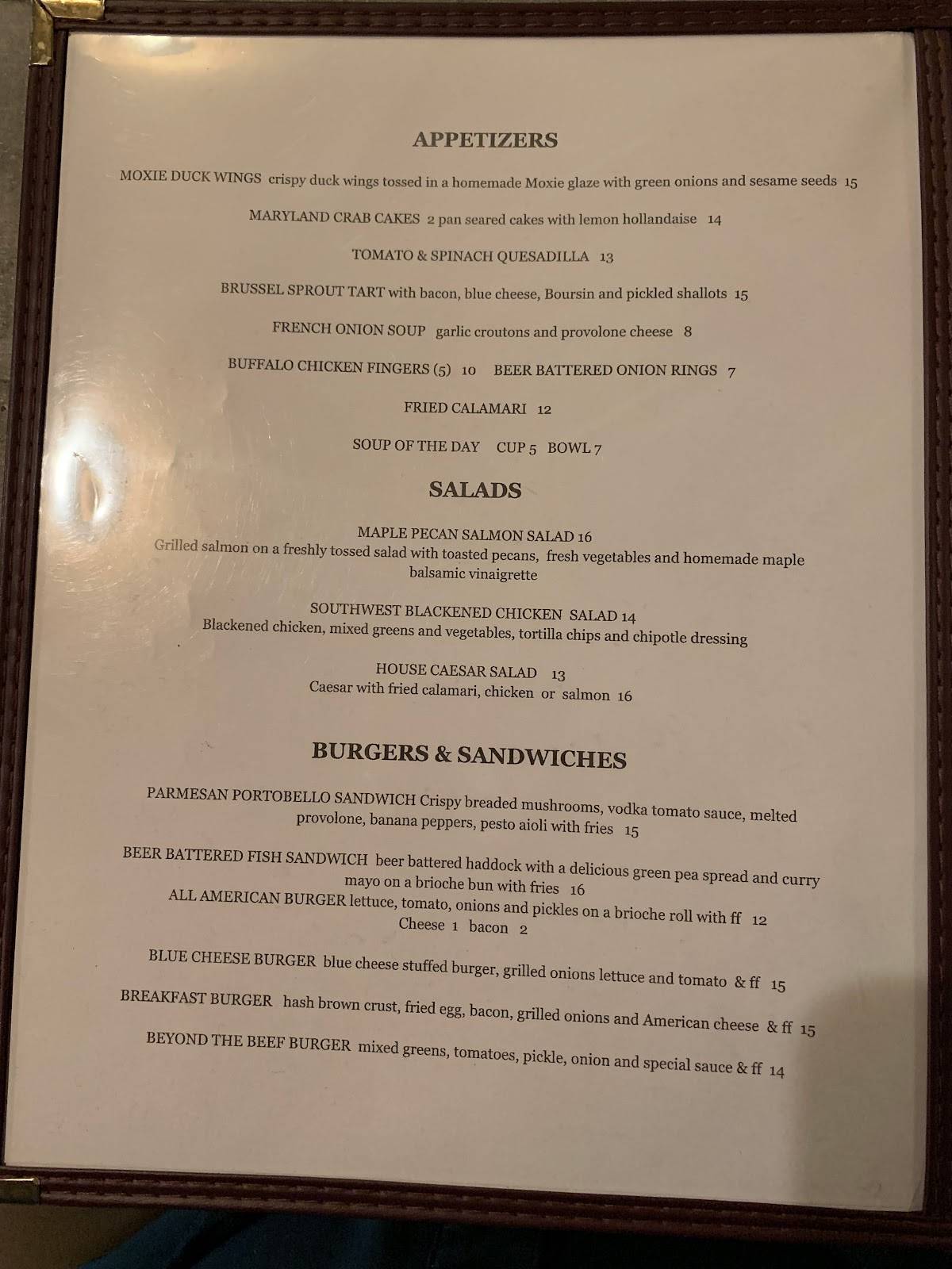 Menu at The Dutch Treat restaurant, Franconia
