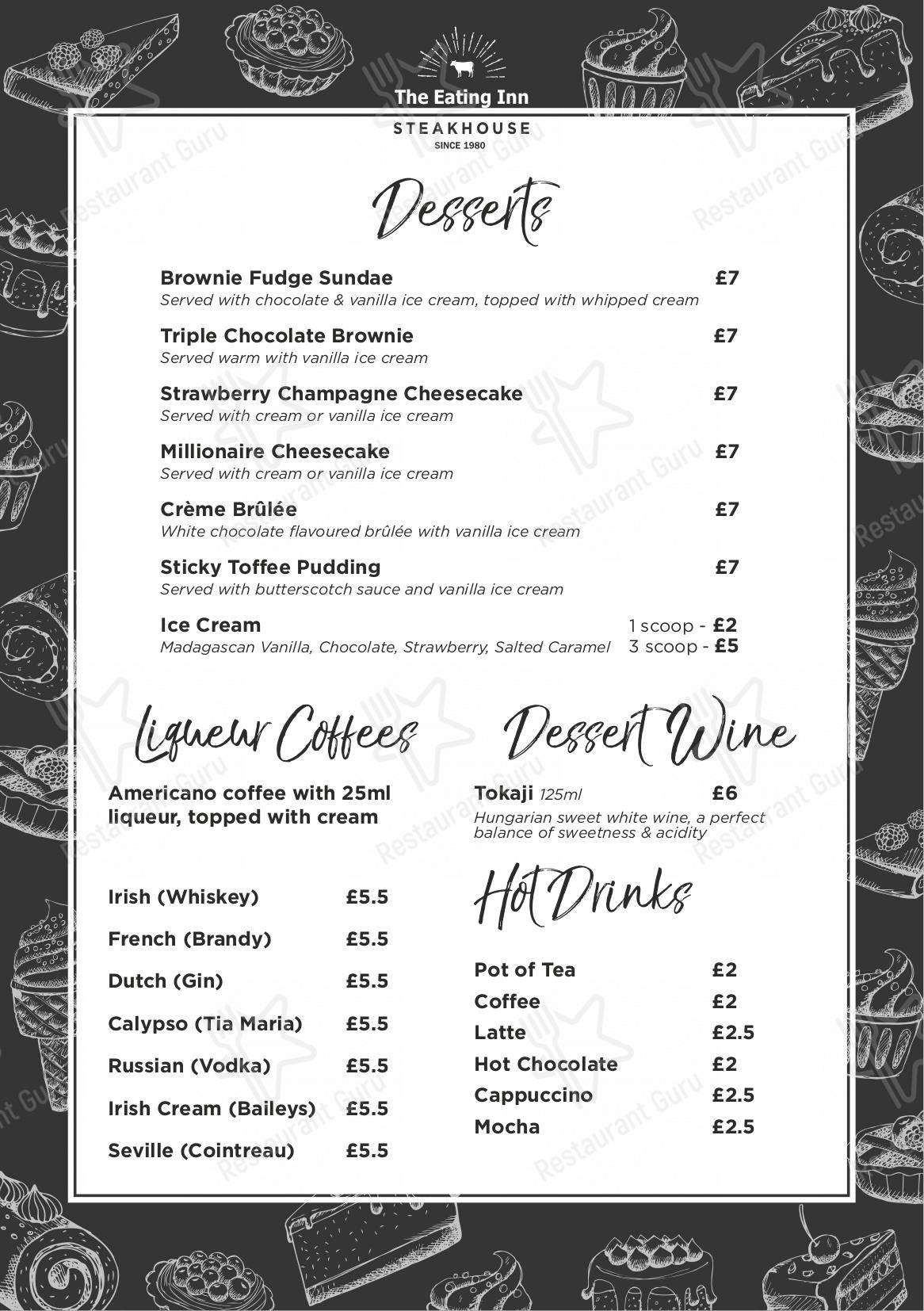 Menu at The Eating Inn pub & bar, Blackpool, The Eating Inn