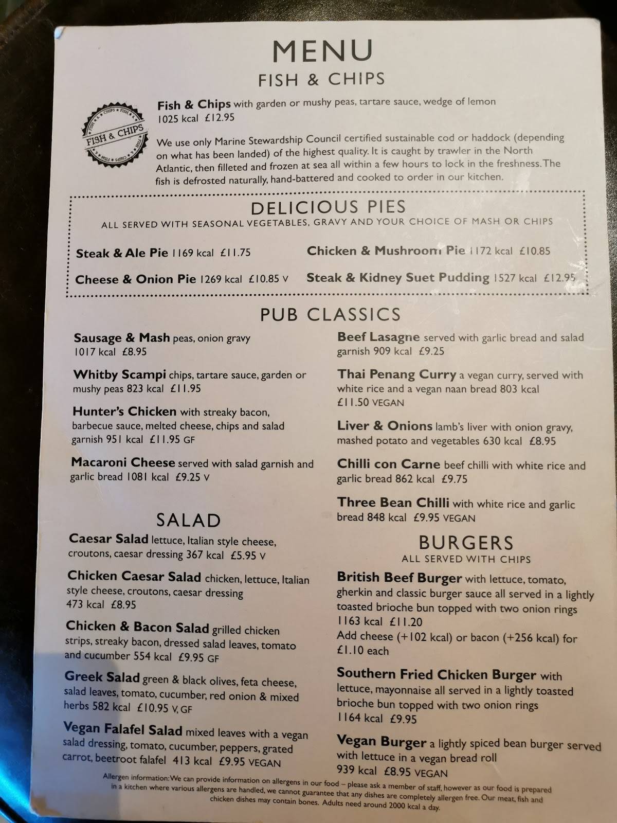 Menu at The Edmunds Arms pub & bar, Barnsley, 25 Worsbrough Rd