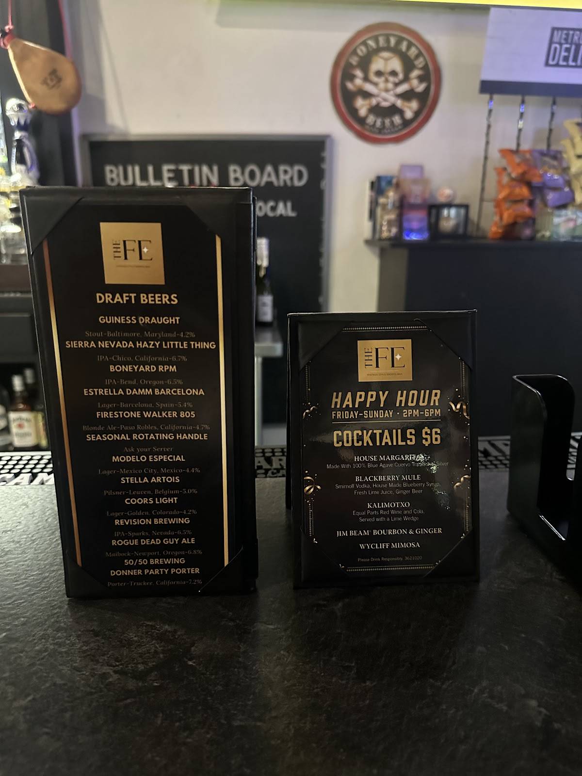 Menu at The Fe pub & bar, Reno